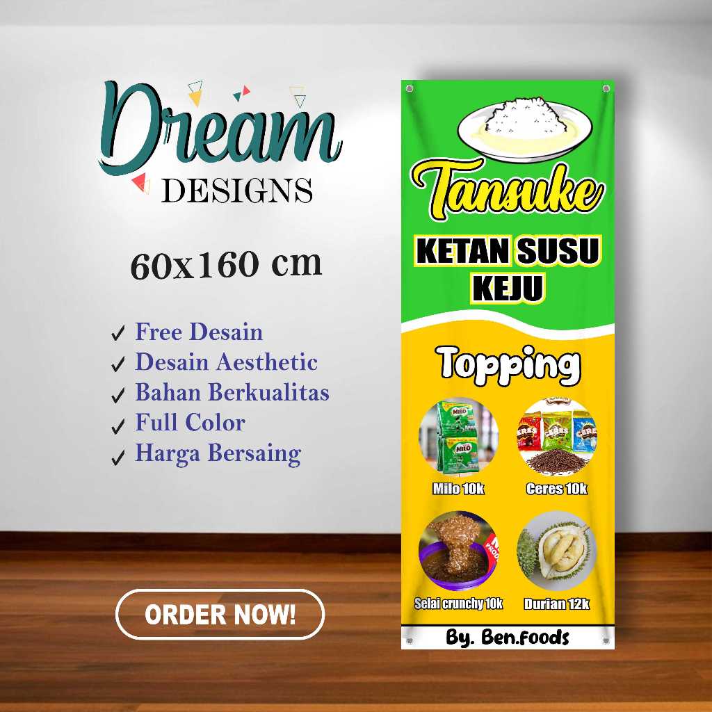 Jual Jual Cetak Spanduk Banner 60x160 cm ketan susu keju | Shopee Indonesia