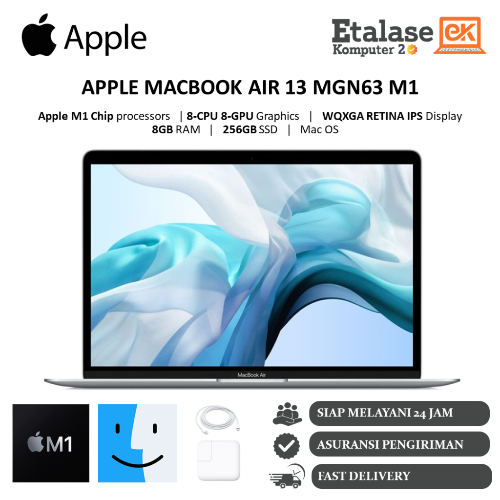 Jual Laptop Apple Macbook AIR 13 MGN63 M1 8GB 256GB 13.3 RETINA SPACE ...
