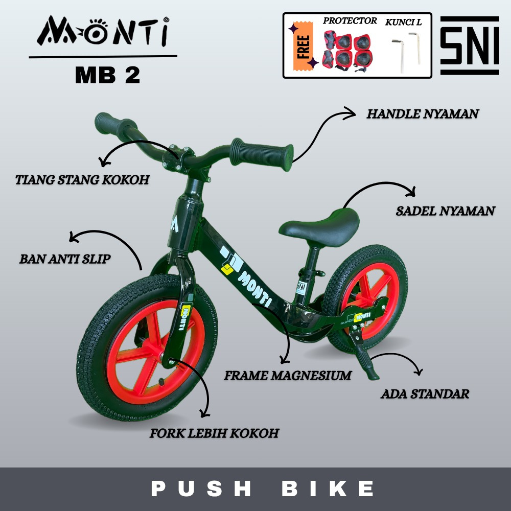 Jual Monti MB2 BLACK / MB2 SP CHROME BAN KARET ANTI SLIP Balance Bike ...