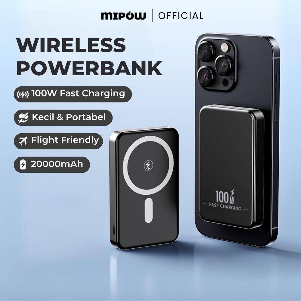 Jual MIPOW Powerbank Wireless Fast Charging 100W 20000mAh Type C ...