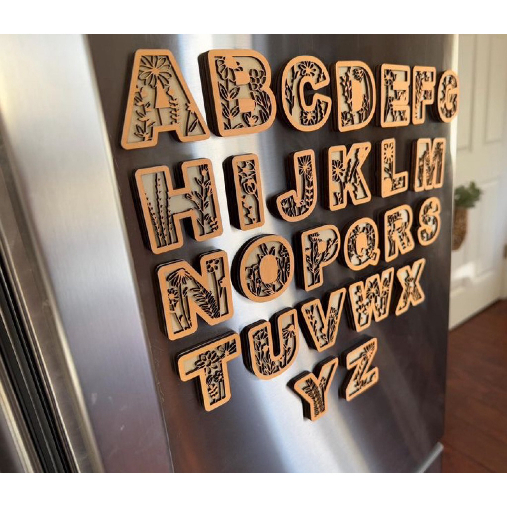 Jual Wooden Fridge Magnet ( Alphabet) - Bisa Custom Design | Shopee ...