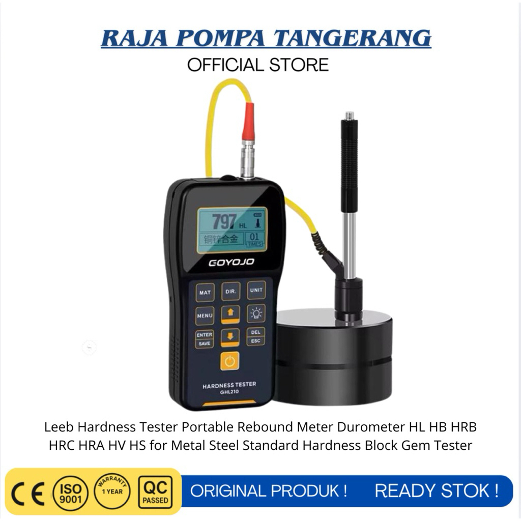Jual Leeb Hardness Tester Portable Rebound Meter Durometer HL HB HRB ...