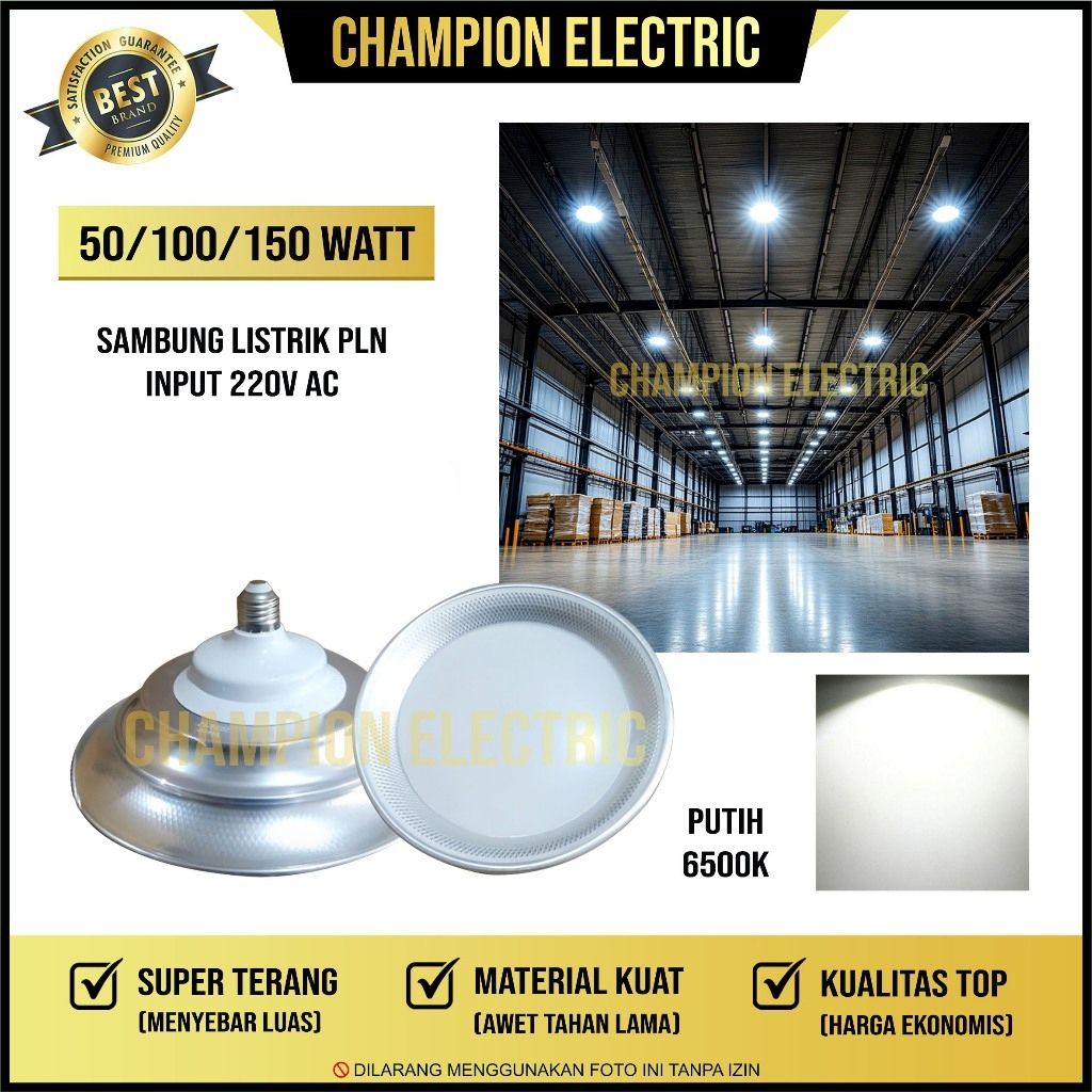 Jual Lampu LED Highbay 50W 100W 150W Fitting E27 - Terang Untuk ...