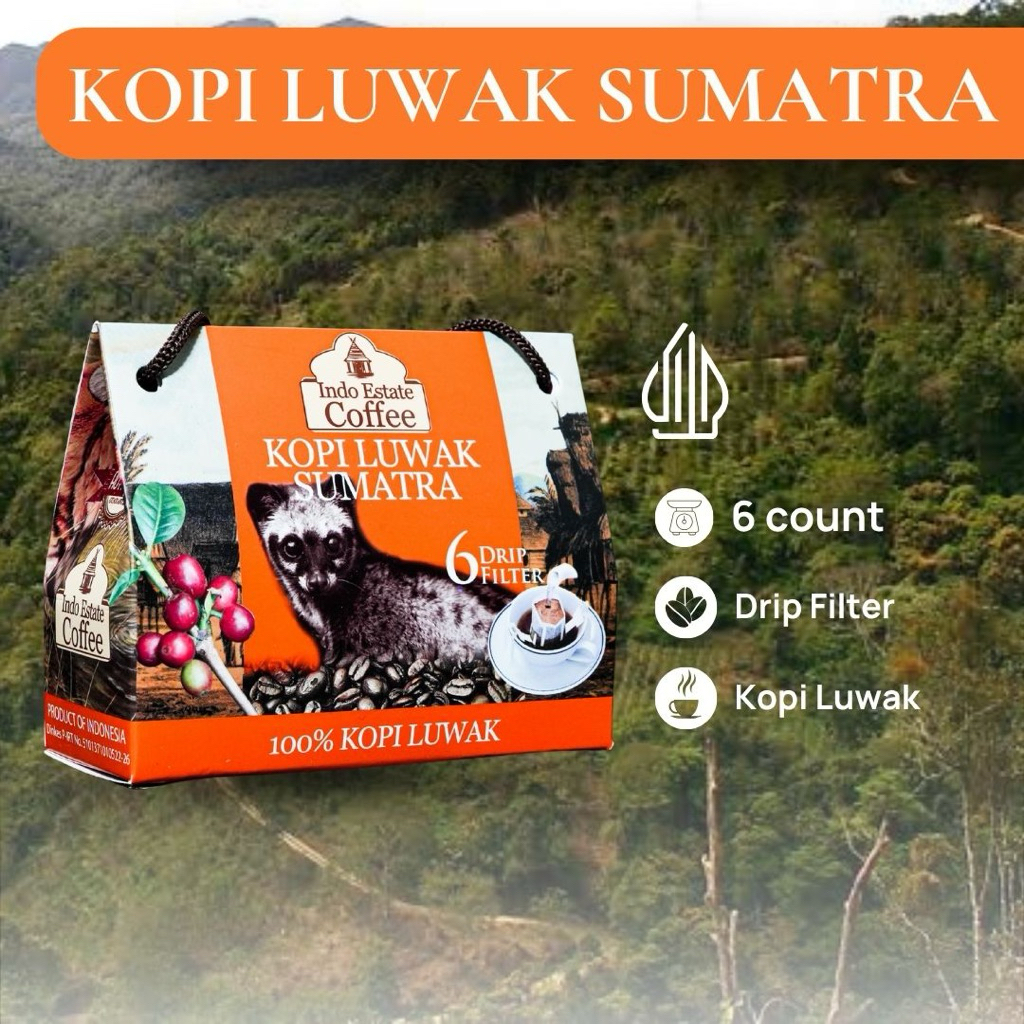 Jual Indo Estate Coffee Luwak Sumatra 6's Drip Filter | Shopee Indonesia