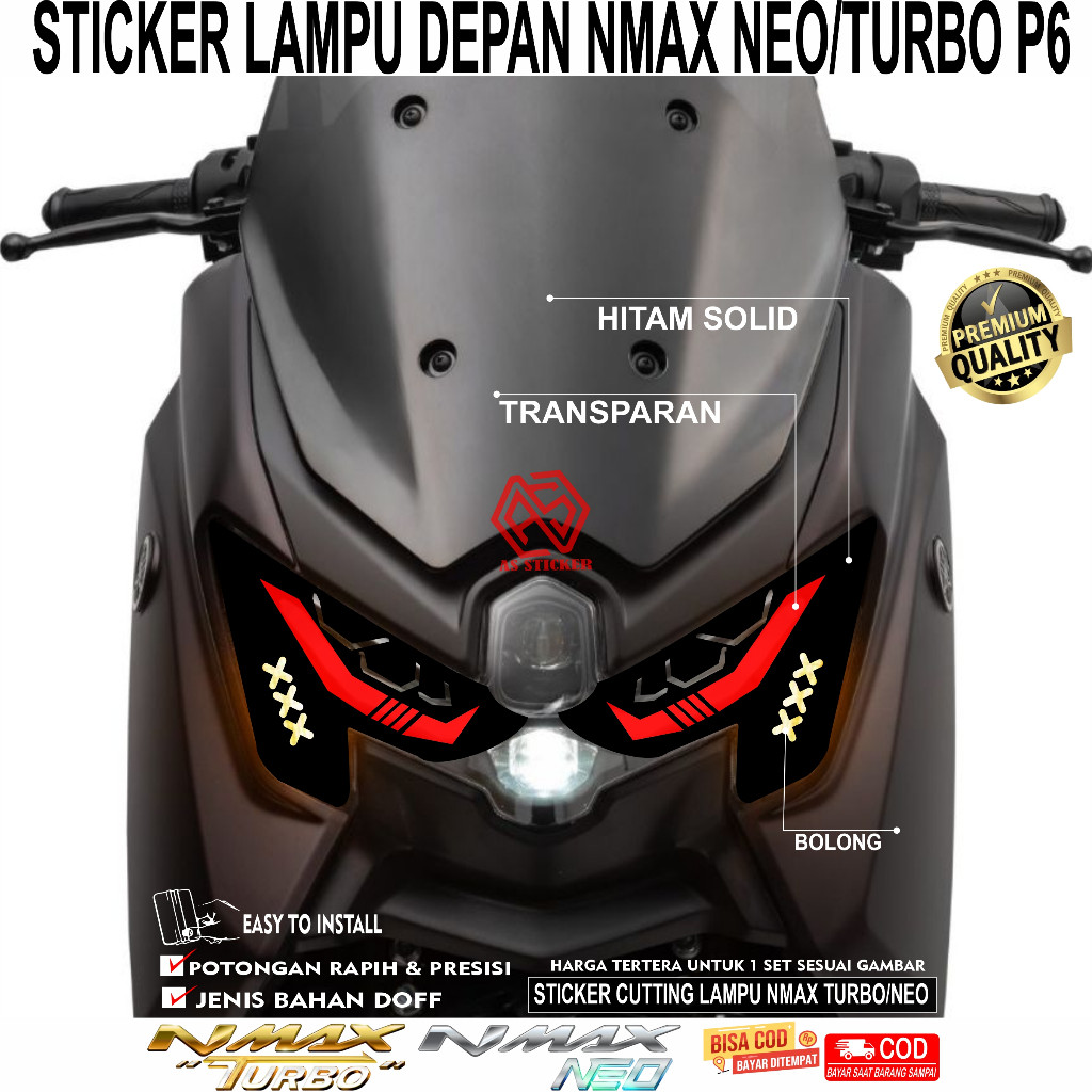 Jual STICKER CUTTING LAMPU DEPAN NMAX NEO & NMAX TURBO (P6) NEW MOTIF ...