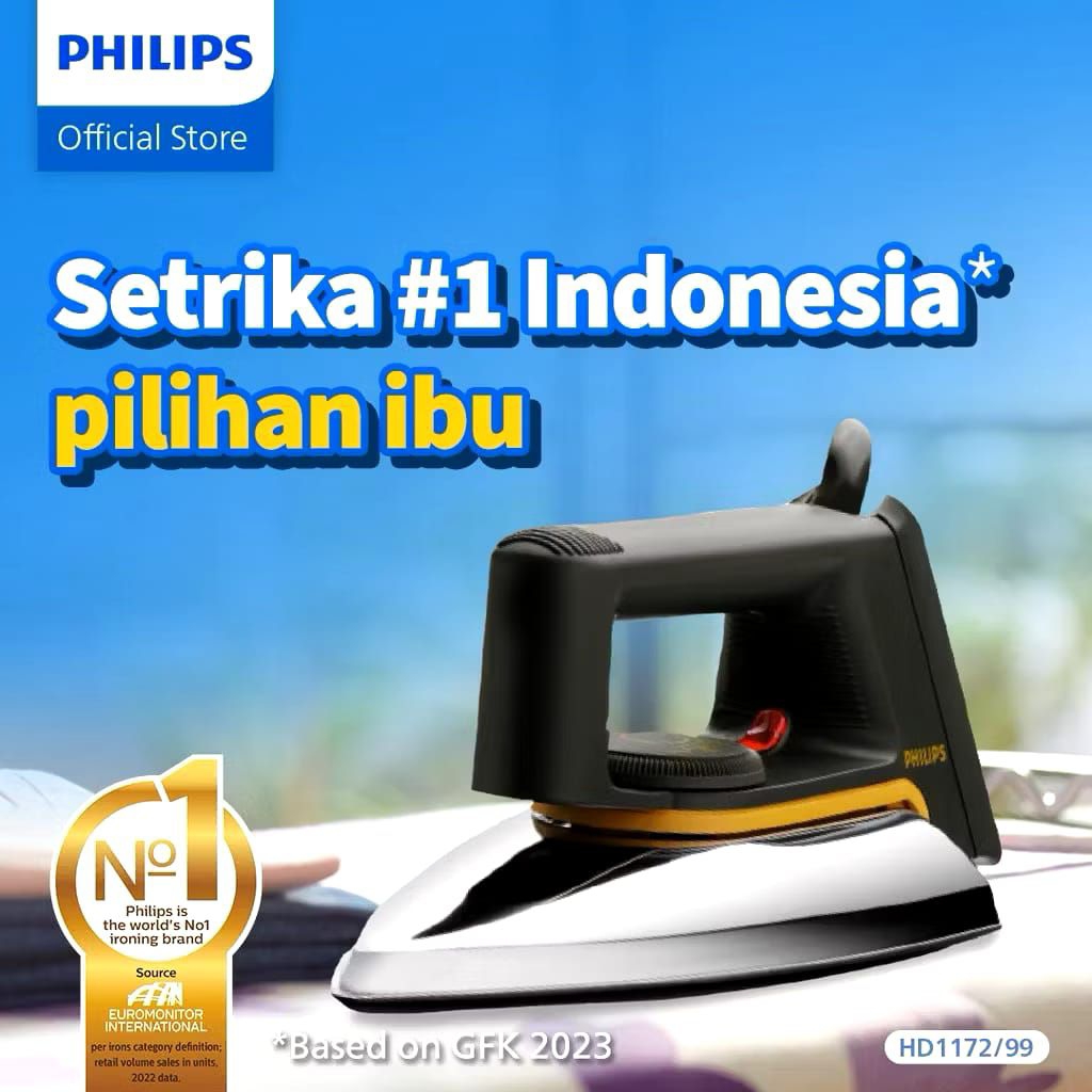 Jual PHILIPS Setrika HD 1172 Classic Setrika Kering klasik Anti Lengket ...