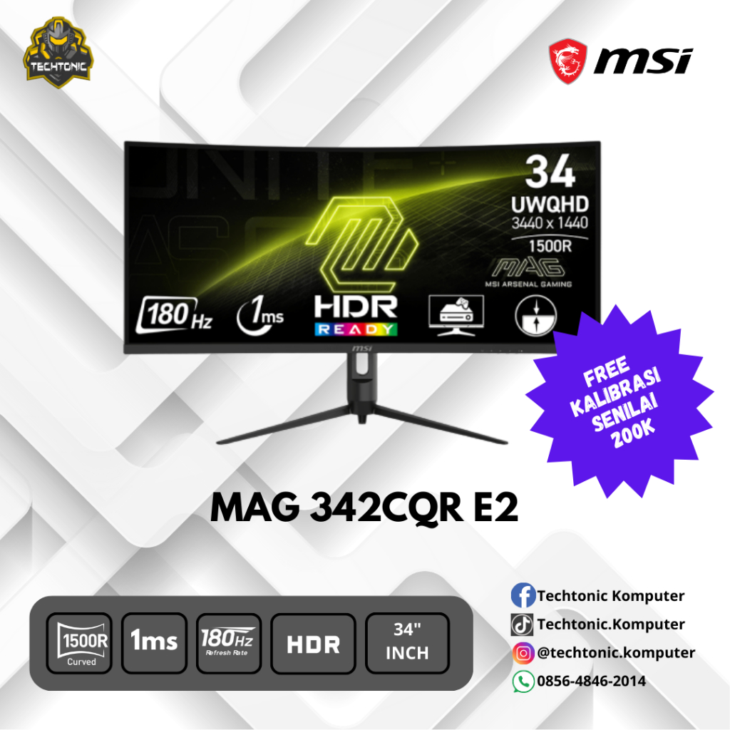 Jual MONITOR MSI MAG 342CQR E2 34" UWQHD 180Hz Gaming Monitor | Shopee Indonesia