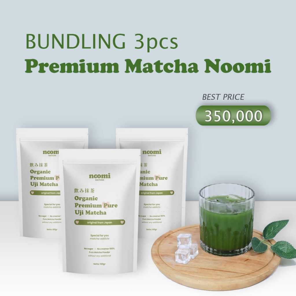Jual Bundling Set 3pcs Noomi Matcha Premium Pure Uji Matcha | 100% Pure ...