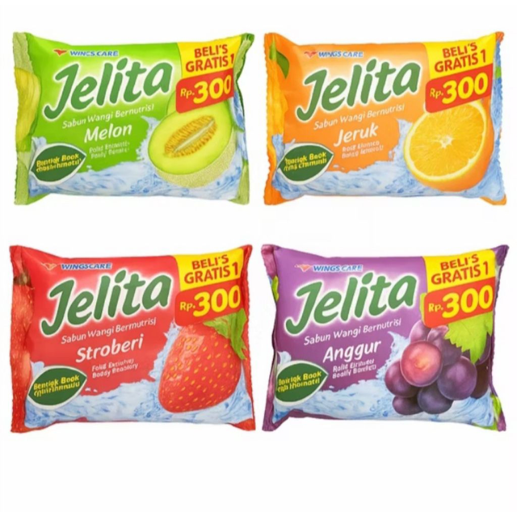 Jual 6pcs JELITA Sabun mandi batang aroma buah 70g ( 5 GRATIS 1 ...