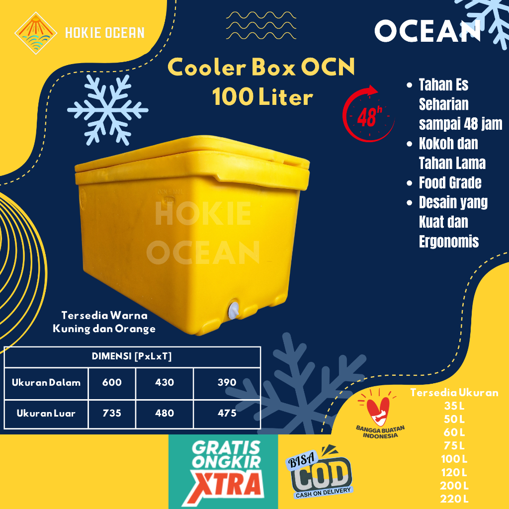 Jual Cooler box OCEAN 100 Liter Cool Box Es Ikan Fiber | Shopee Indonesia