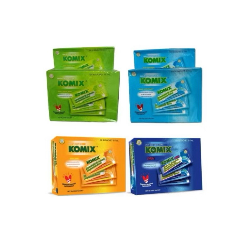 Jual KOMIX sirup obat batuk sebox isi 30 sachet @7ml | Shopee Indonesia