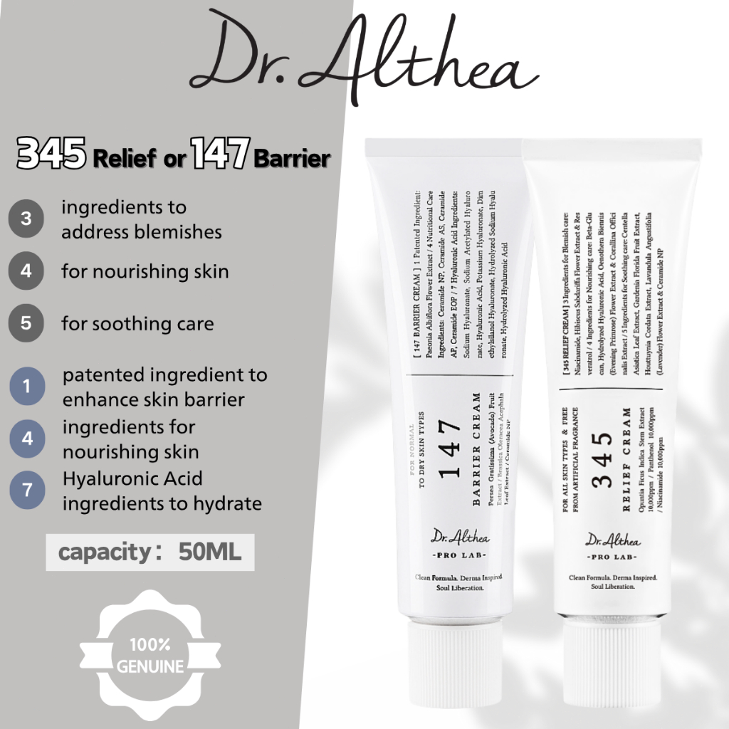 Jual 100% Original - Dr.Altheai Dual Cream Set | 345 Relief Cream/Care ...