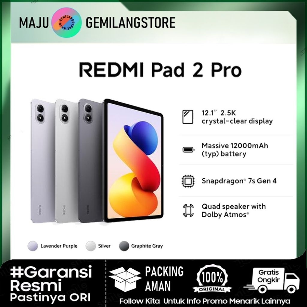 Jual XIAOMI REDMI Pad 2 Pro - 8GB+ 256GB, WiFi Only - Layar 12,1 inch ...