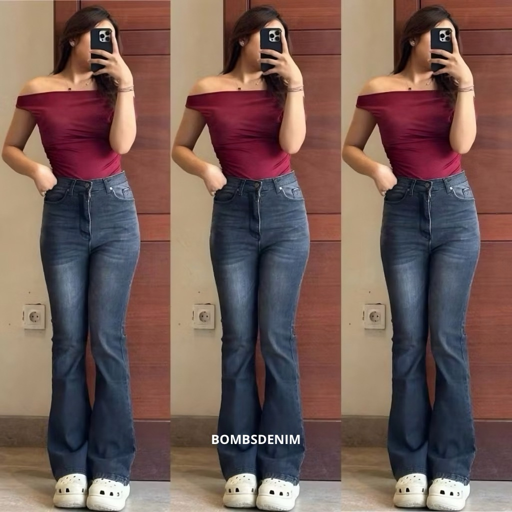 Jual Highwaist Cutbray Jeans Retro 114 - Celana Jeans Cutbray Premium ...