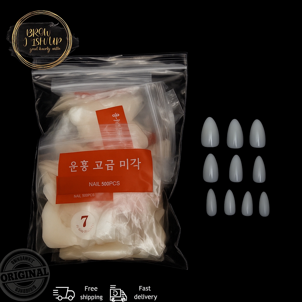 Jual (PREMIUM) 600 pcs kuku palsu bentuk almond shape kupal fake nails ...