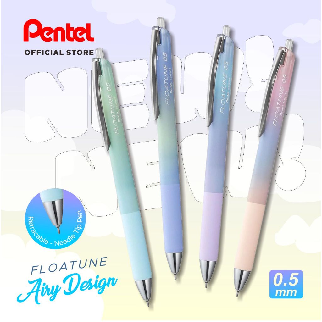 Jual Pulpen Floatune Airy Design 0.5MM Pentel - Pena Retractable ...