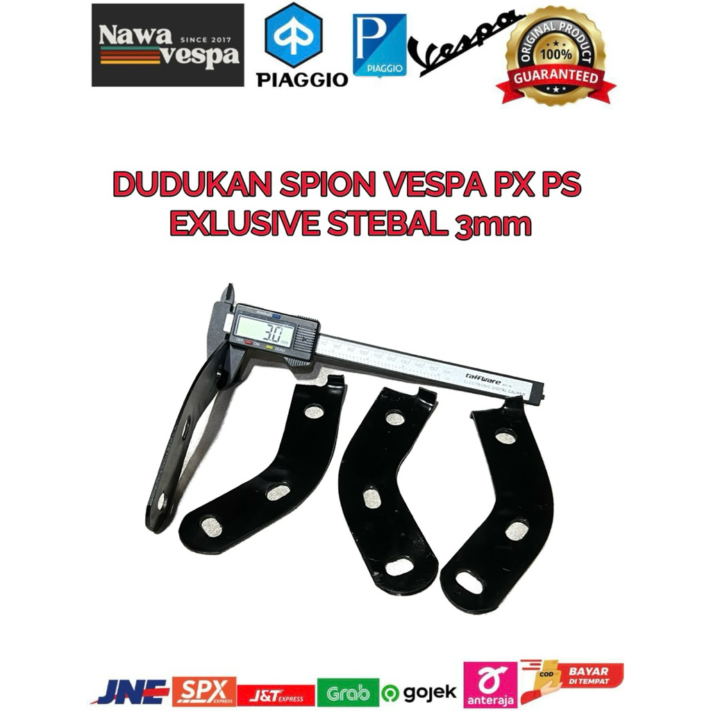 Jual dudukan plat spion vespa px ps exlusive tebal 3mm harga satuan ...