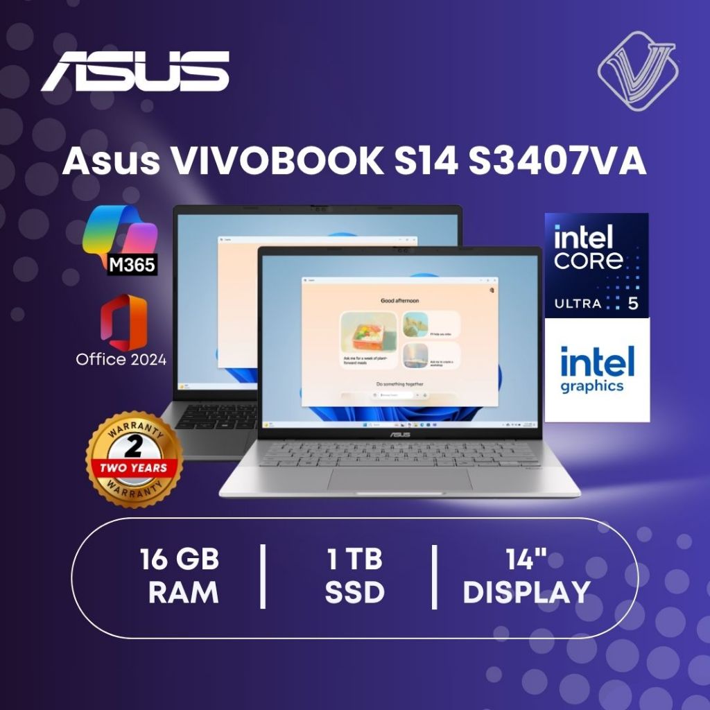 Jual Asus Vivobook S14 S3407CA Core Ultra 5 225H 16GB SSD 1TB 14 inch ...