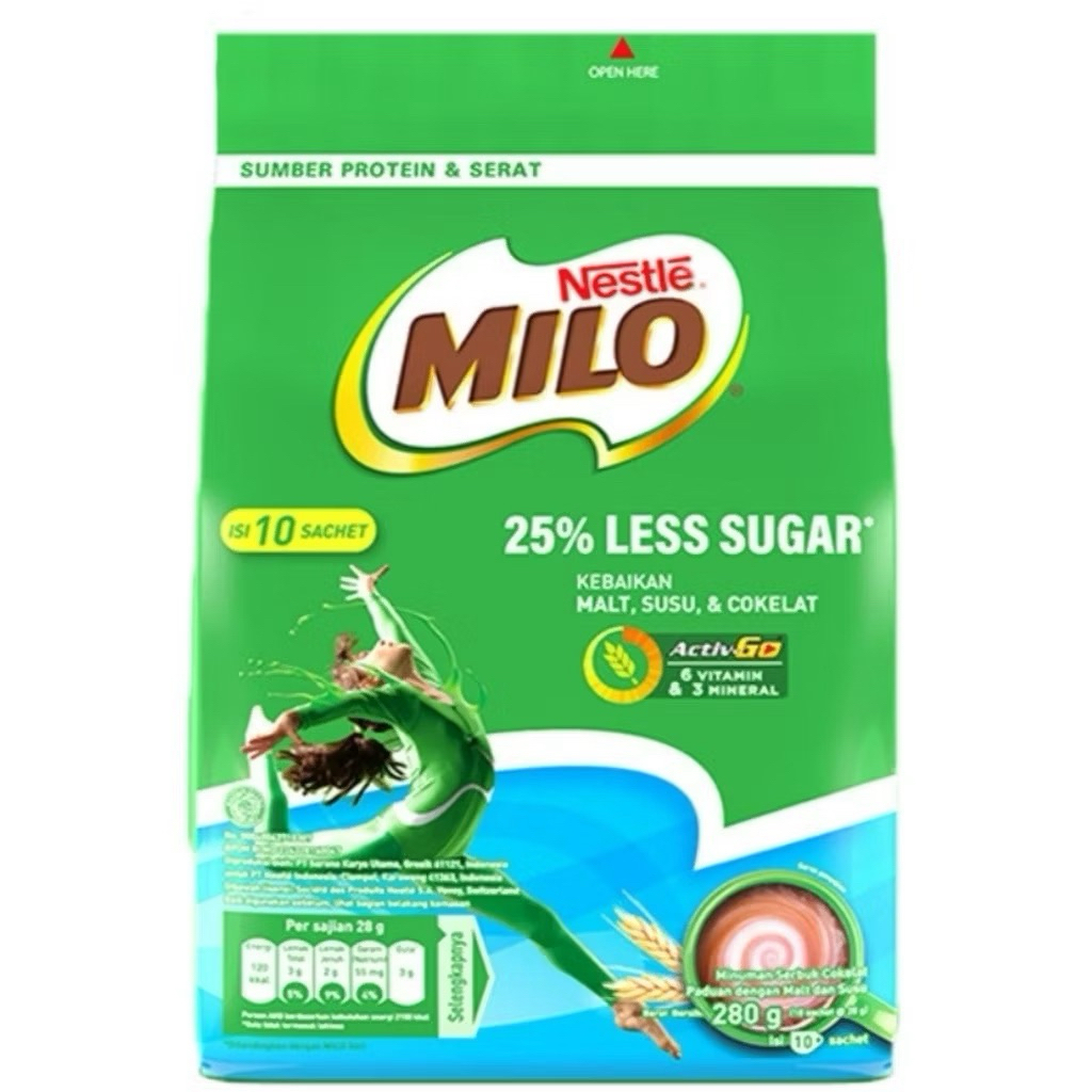 Jual Milo minuman coklat Less Sugar isi 10 pcs x 28gram | Shopee Indonesia