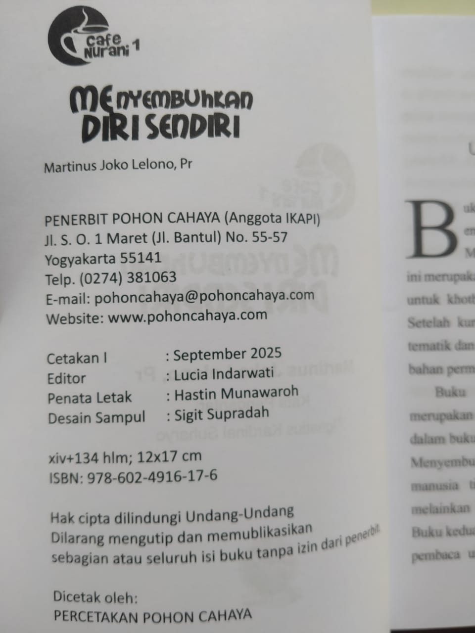 Jual Buku Cafe Nurani 1: MENYEMBUHKAN DIRI SENDIRI | Shopee Indonesia