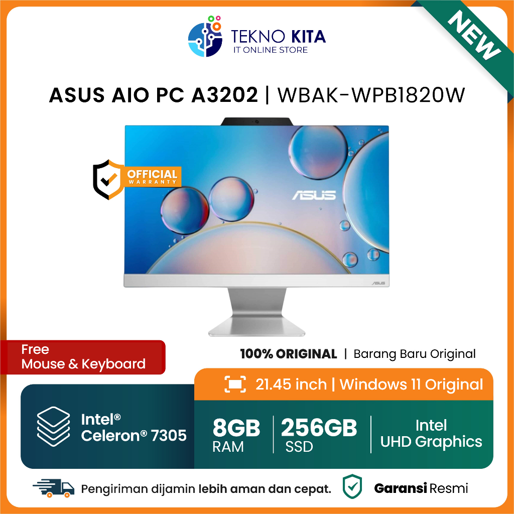 Jual Asus AIO PC A3202-WBAK-WPB1820W [Celeron 7305 | Windows 11 ...