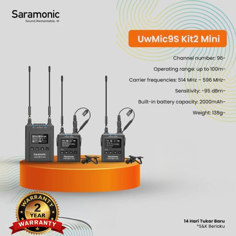 Jual Saramonic UwMic9S Kit2 Mini UHF Wireless Microphone System ...