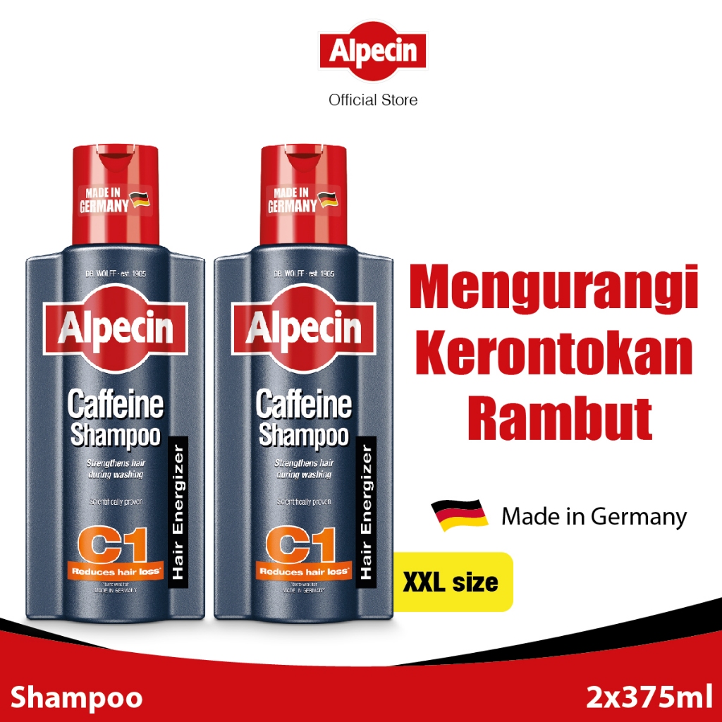 Jual Alpecin C1 Caffeine Shampo Rambut Rontok Pria 375 ml-Twin Pack (2 ...