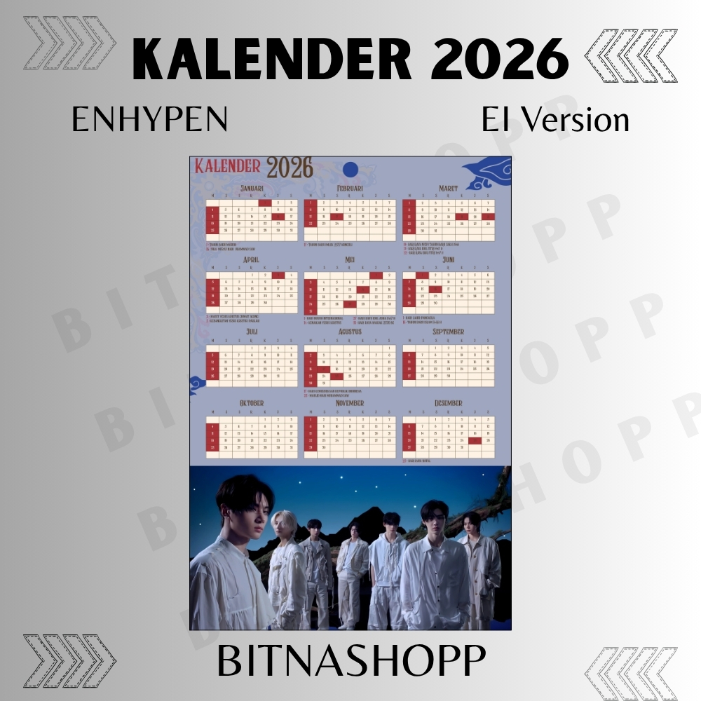 Jual 2026 KALENDER ENHYPEN UNLEASH LAMINASI 2SISI IDOL KPOP UNOFFICIAL ...