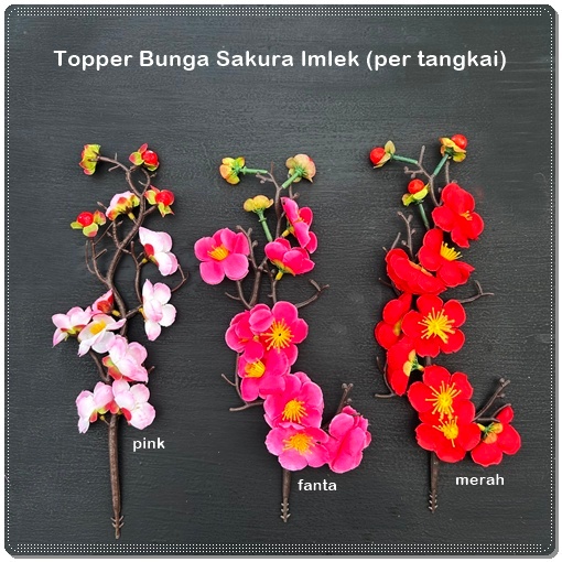 Jual IMLK-240 : Hiasan Kue / Cake Topper Imlek Bunga Sakura / Hiasan ...