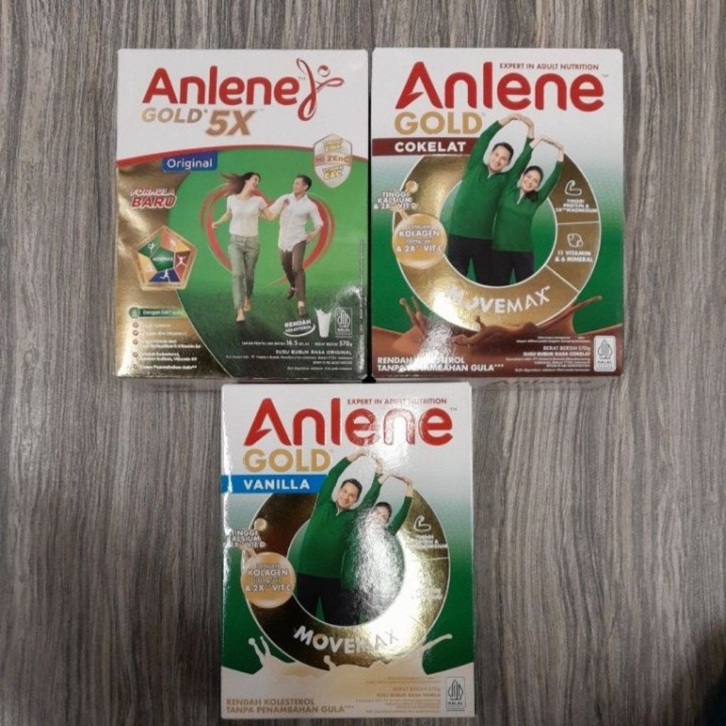 Jual Anlene GOLD 570gr usia 51+ susu COKLAT / VANILA / ORIGINAL ...