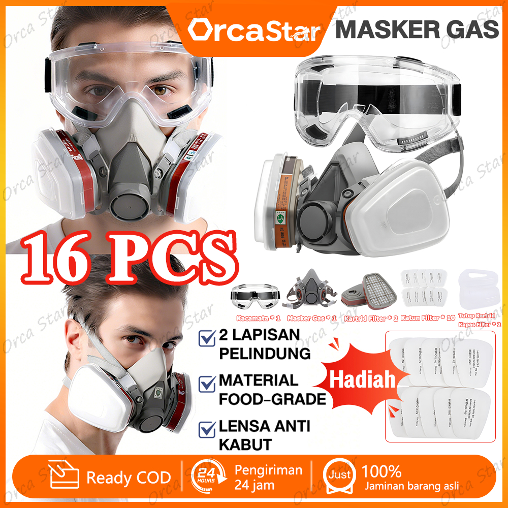 Jual 16PCS Masker Gas Full Face KN95 APD Anti Kabut Debu Kimia Medis ...