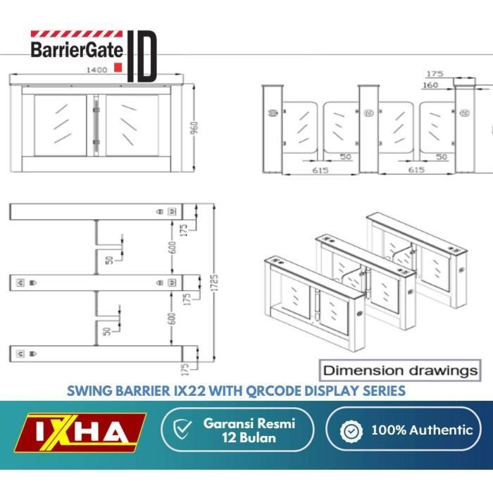 Jual Swing Barrier Turnstile Gate 2 Jalur 2 Line Otomatis IXHA Premium ...
