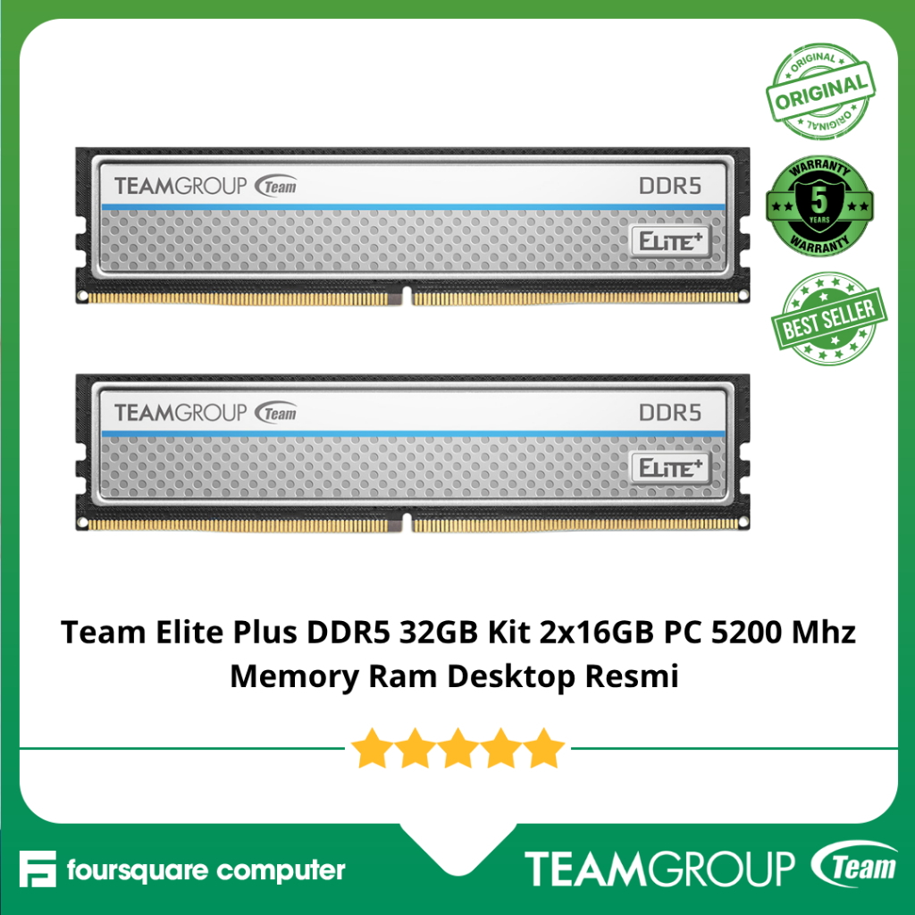 Jual Team Elite Plus DDR5 32GB Kit 2x16GB PC 5200 Mhz Memory Ram ...