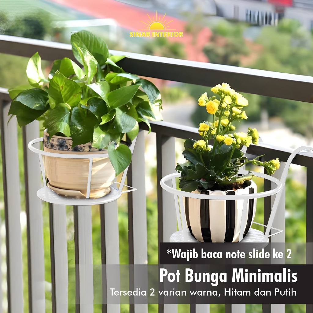 Jual Hitam - Rak Bunga Balkon Aesthetic - Rak Pot Tanaman Gantung ...