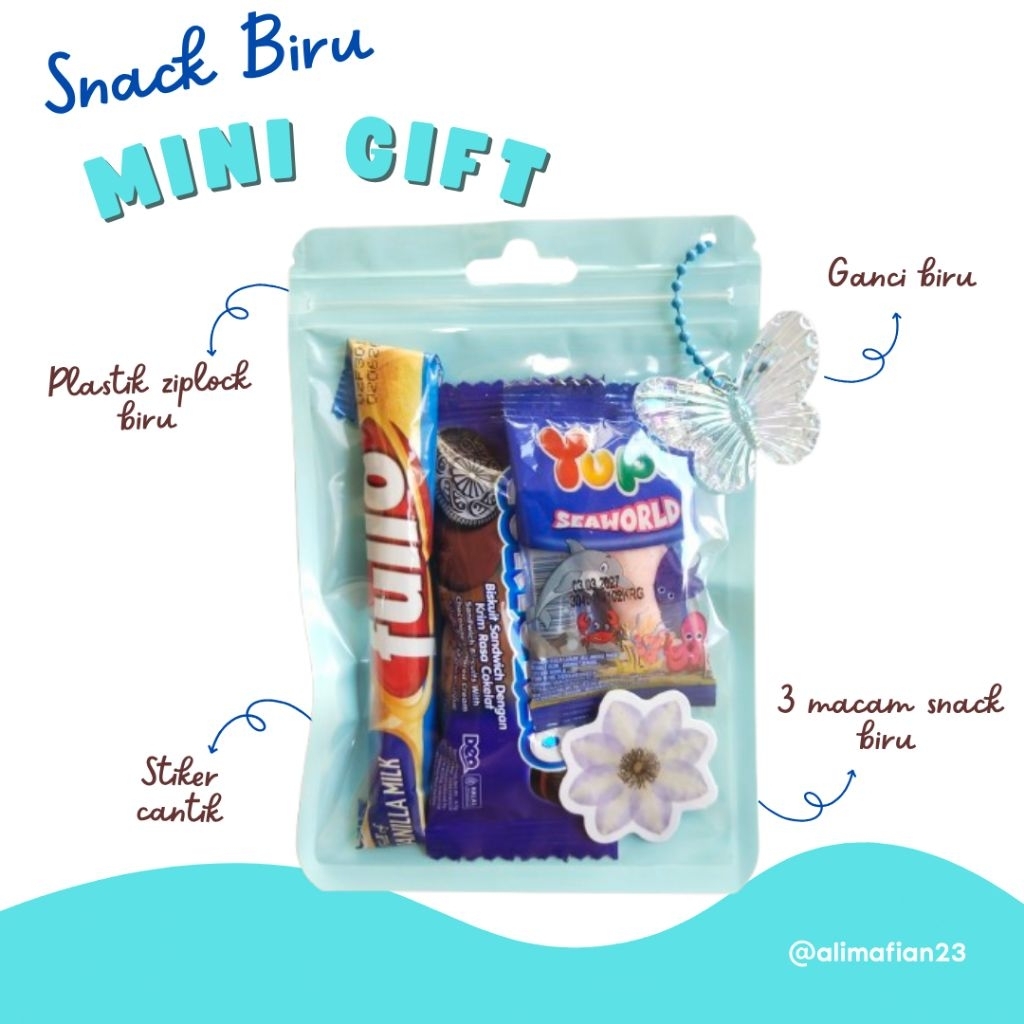 Jual Mini Gift Snack Tema Biru | Mini Hampers | Hadiah Souvenir Ulang ...