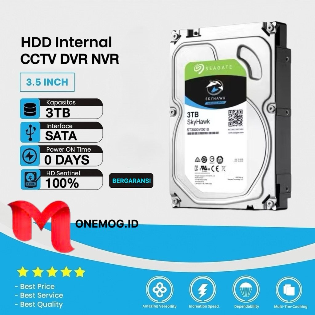 Jual HARDISK 3TB/2TB/1TB/500GB SEAGATE SKYHAWK SATA 3.5" BARU - HARDISK ...
