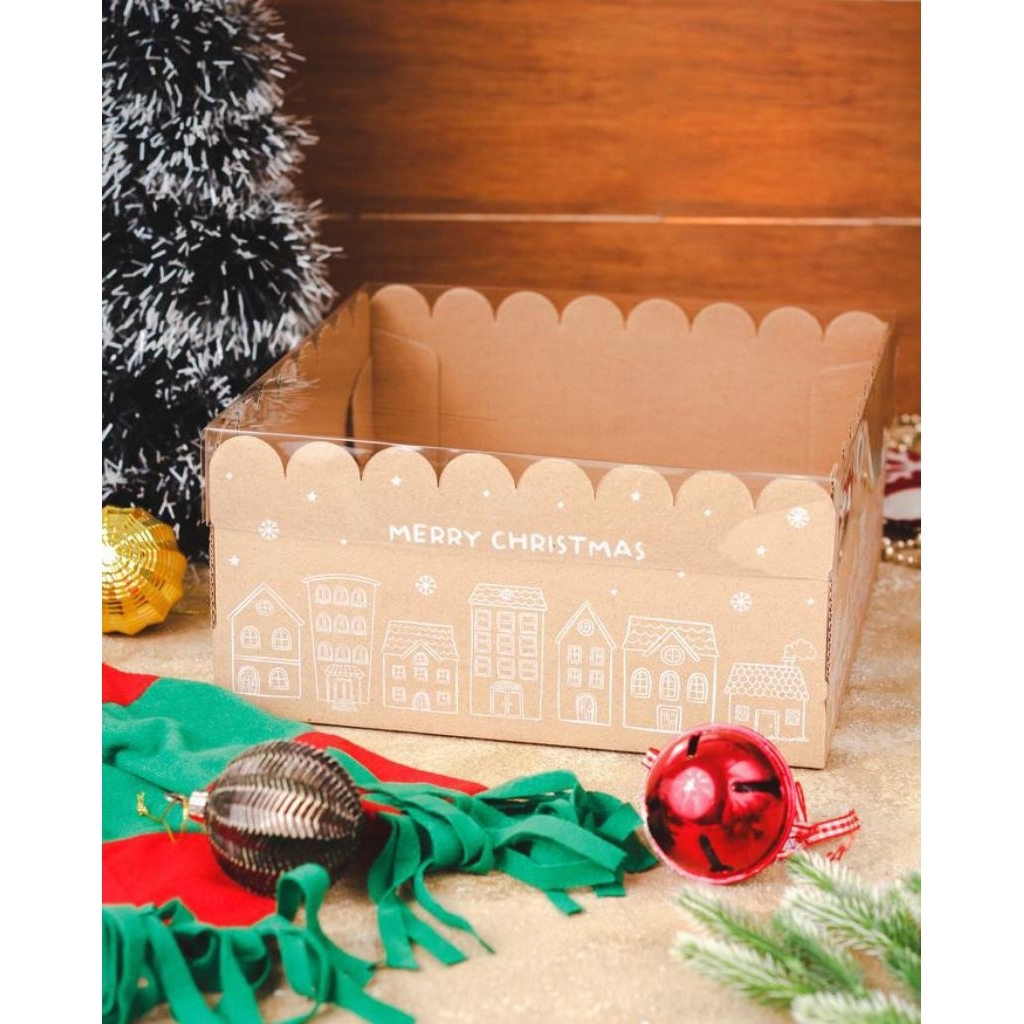 Jual WAVY CITY - Box pudding merry christmas kotak packaging kue puding ...