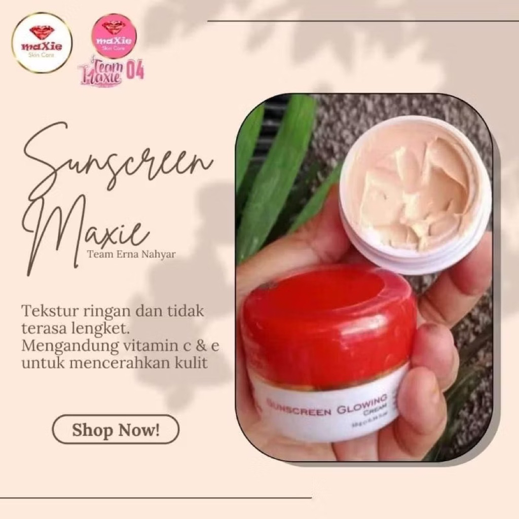 Jual MAXIE SUNSCREEN GLOWING CREAM BPOM | Shopee Indonesia