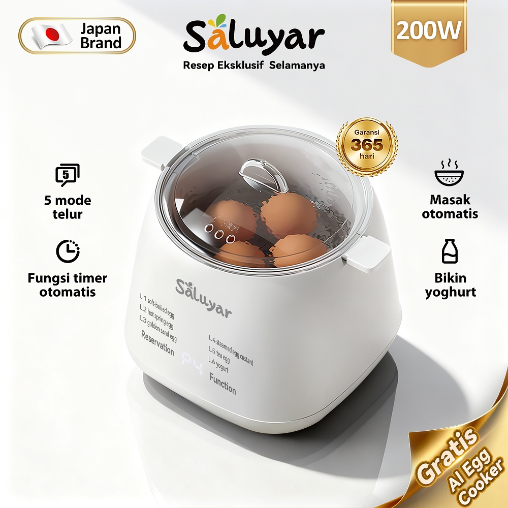 Jual Saluyar Egg Cooker AI Pintar 6 Fungsi – Rebus Telur, Yogurt ...