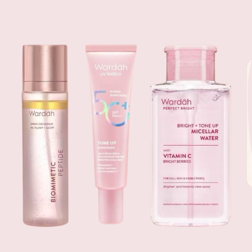 Jual WARDAH Pink Rose Series Paketan Skincare Wajah 3in1 Bundle Set ...