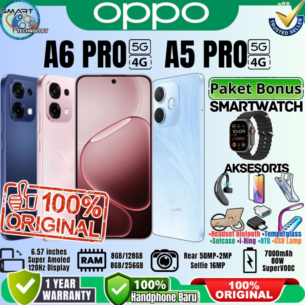 Jual Hp Oppo A6 Pro 5G | A6Pro 4G | A5 Pro [ 8/128GB - 8/256GB ] Baru ...