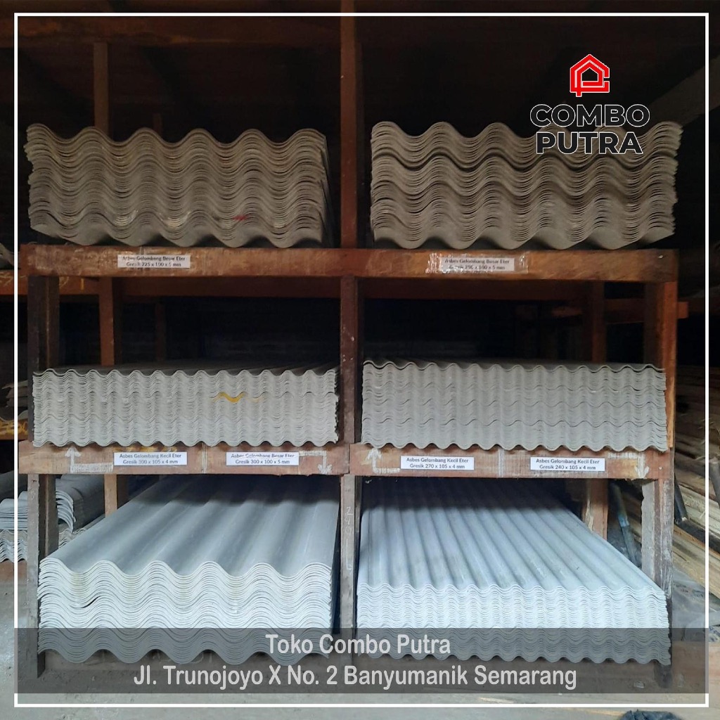 Jual Atap Asbes Gelombang Kecil Eter Gresik Tebal 4 mm | Shopee Indonesia