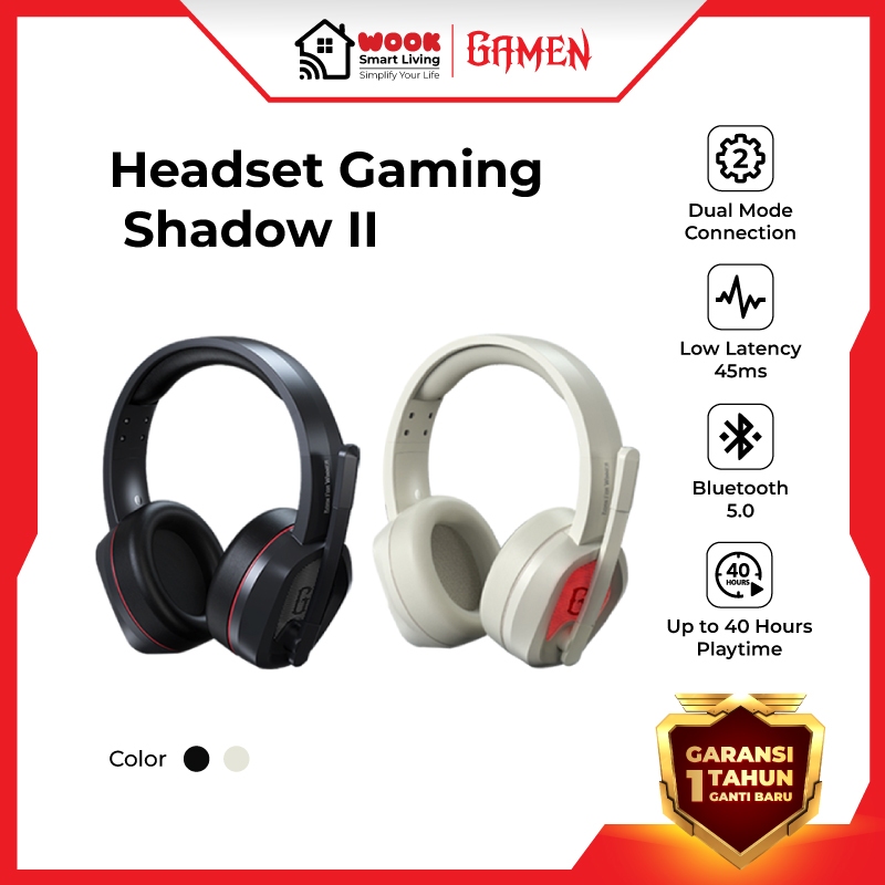 Jual GAMEN Shadow II Wireless Headphone Gaming – Bluetooth 5.0 Dual Mode 50mm Driver Low Latency ...