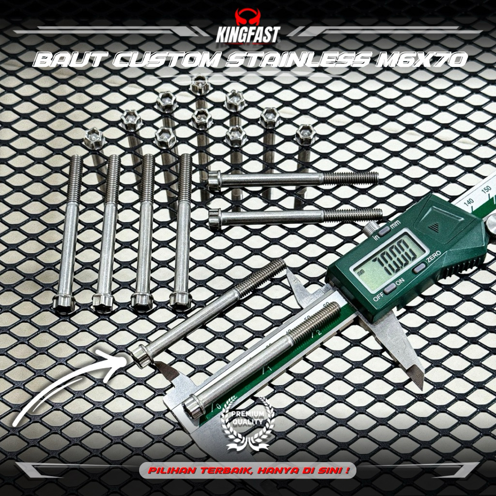 Jual BAUT BAUD 10 M6x70 DRAT 10 7 CM CUSTOM PROBOLT STAINLESS 2 KUNCI ...