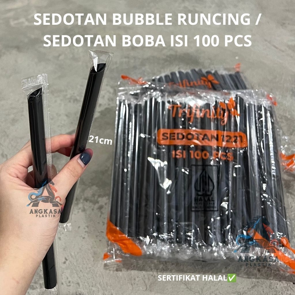 Jual (100pcs) sedotan BUBBLE hitam 12mm steril Trifinity 1221 / sedotan ...