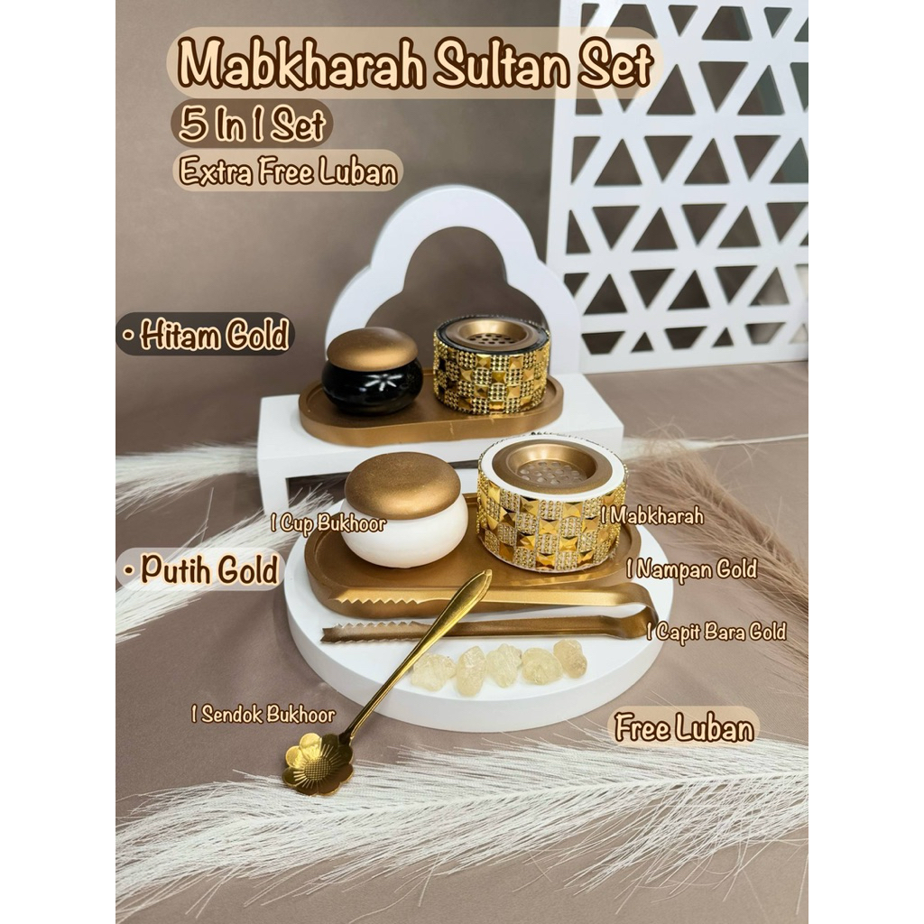 Jual King - 5 in 1 Set Sultan Mabkharah Set Gold Extra Free Luban ...