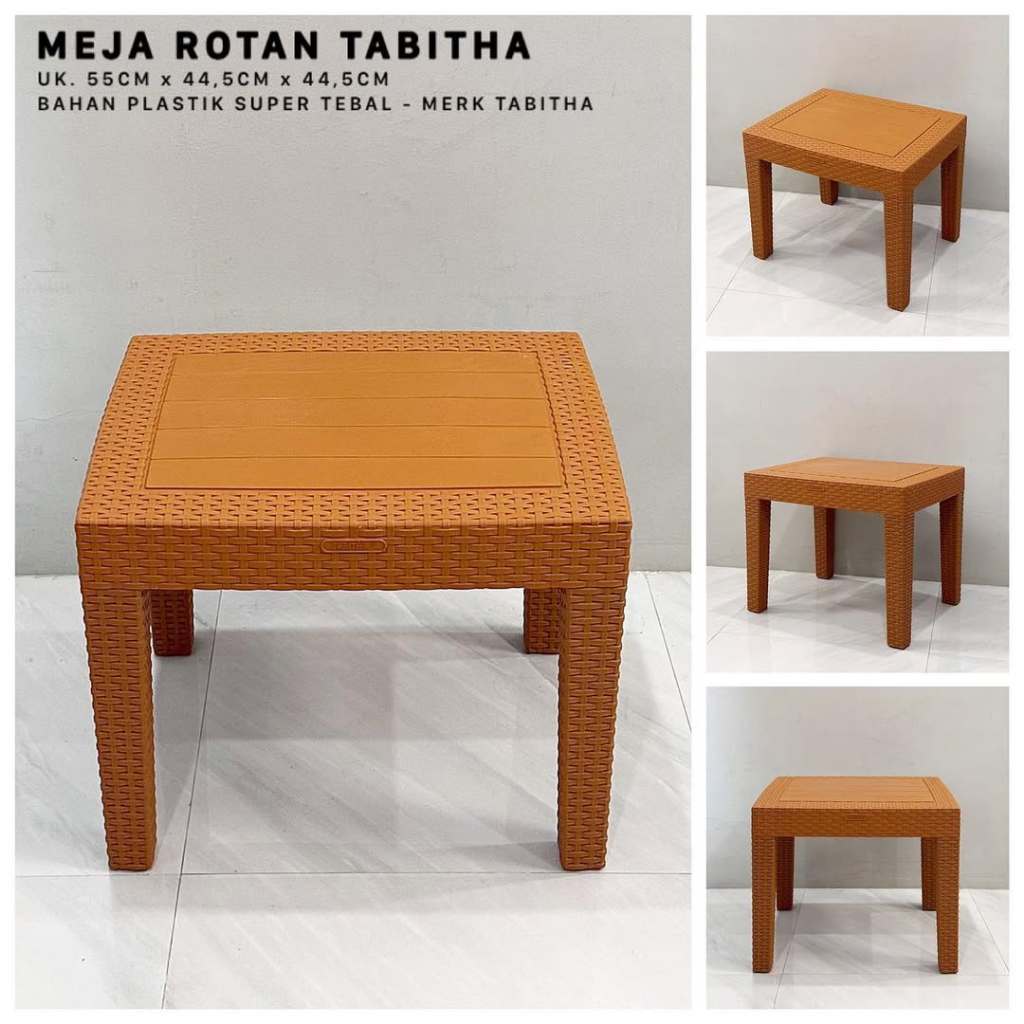Jual Meja Plastik Motif Rotan Meja Tamu Teras TABITHA SERBAGUNA TEBAL ...