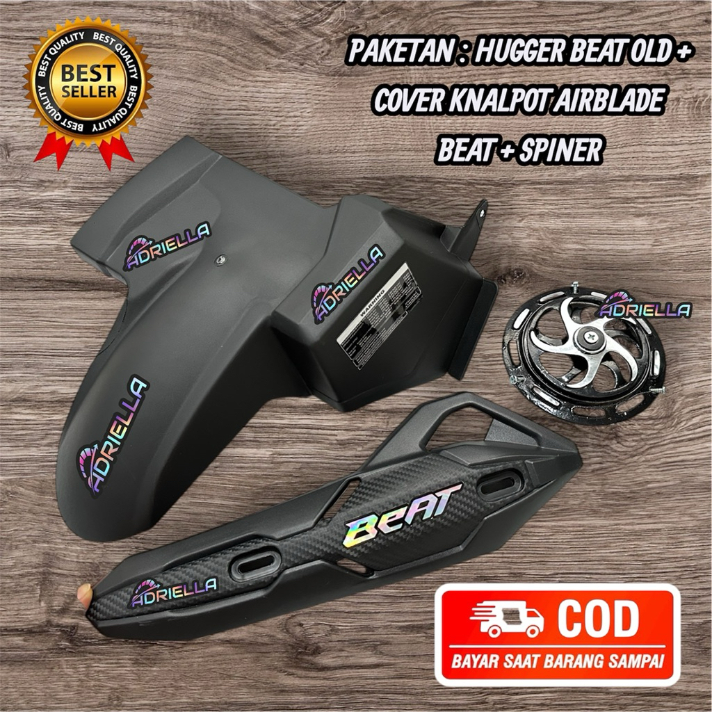 Jual Paket Hugger Beat Old 2012-2019 + Cover Knalpot Beat Model AirBld ...