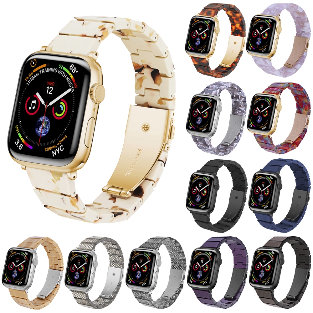 Jual Strap Apple Watch Resin Link Ceramic Watch Band Series 1st 1 2 3 4 ...