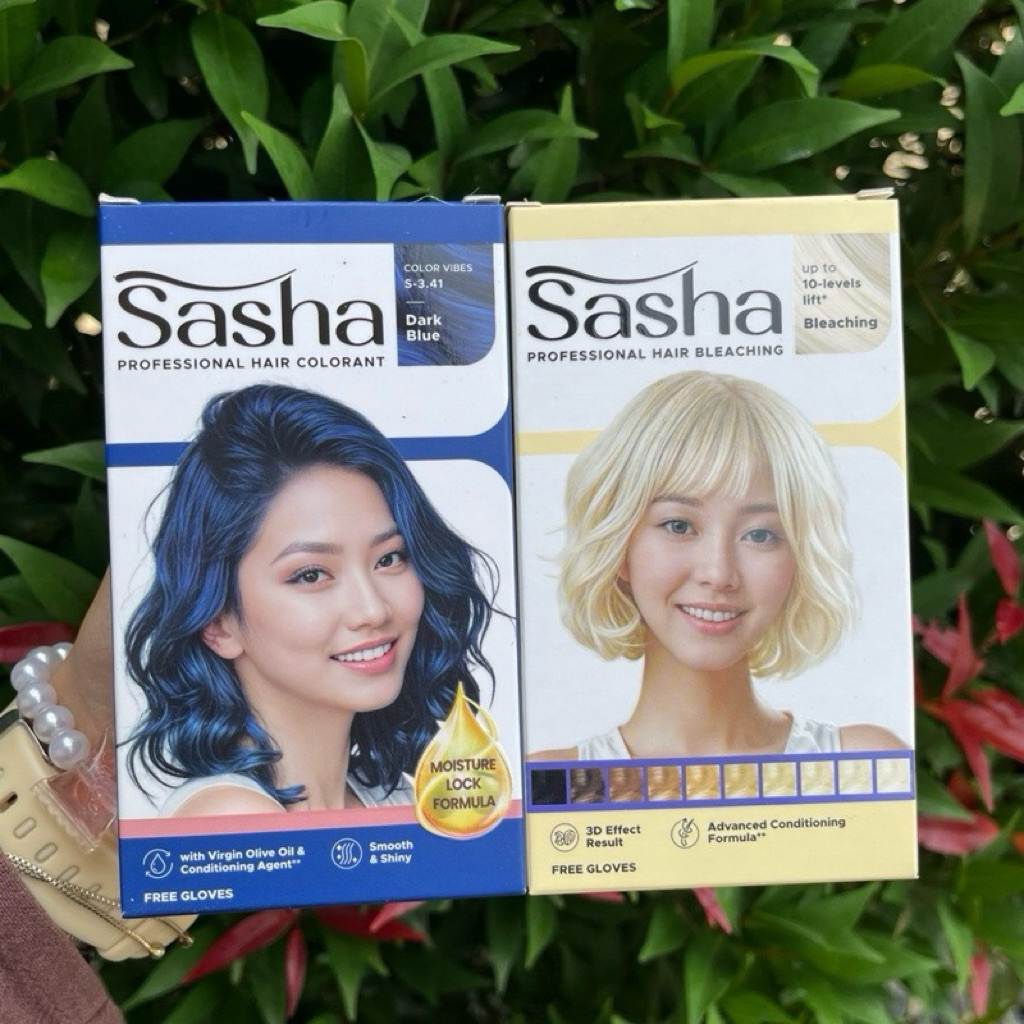 Jual Paket Sasha Pewarna Rambut Dark Blue + Bleaching 25gr | Shopee ...